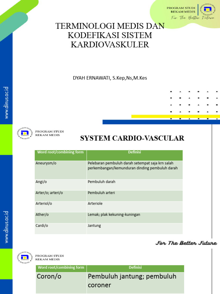 TM 13 Terminologi Medis Dan Kodefikasi Sistem Kardiovaskuler | PDF