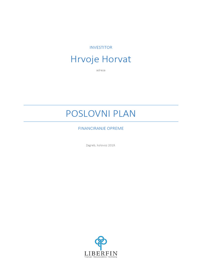 Poslovni Plan Primjer | PDF