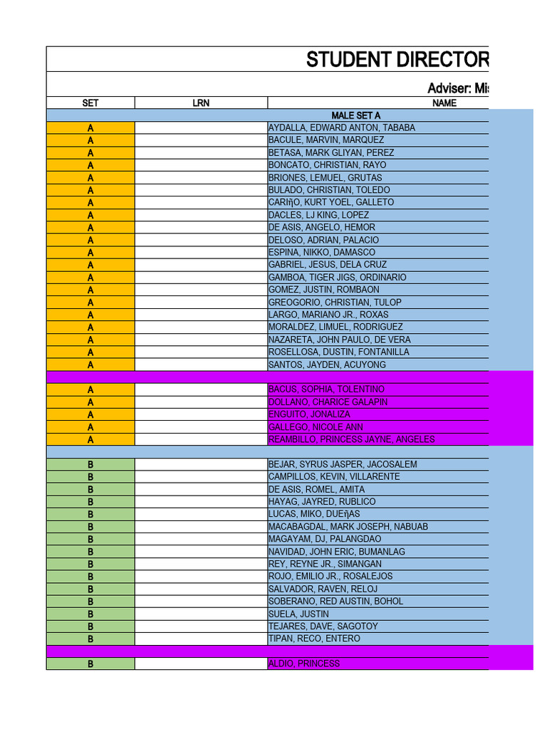 Masterlist of 8 Yakal A Sy 2023 2024 | PDF