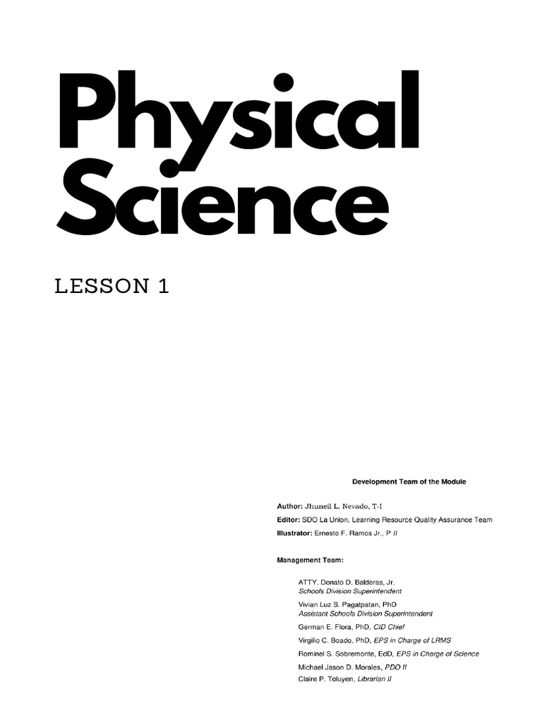 Physical Science Basics | PDF | Science & Mathematics