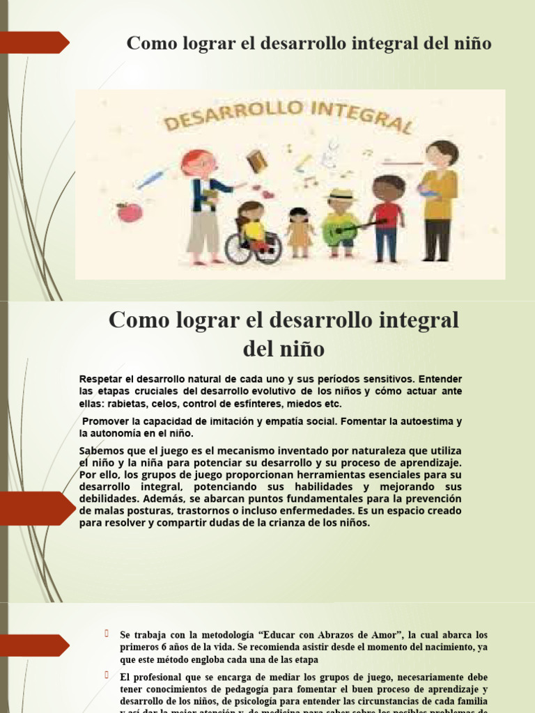 Como Lograr El Desarrollo Integral Del Niño | PDF