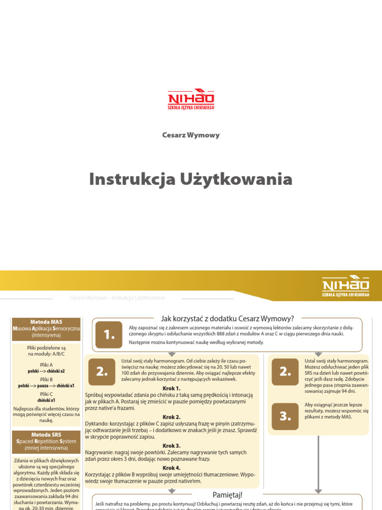 Cesarz Wymowy Instrukcja Użytkowania | PDF