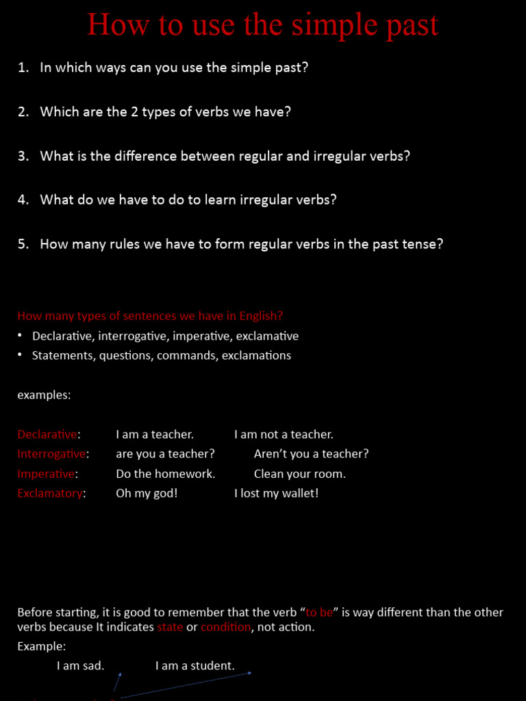 Type of Sentences and Verb To Be | PDF