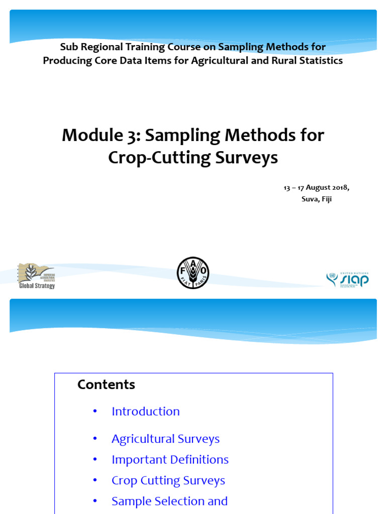 Crop-Cutting Survey Methods Guide | PDF | Survey Methodology | Agriculture