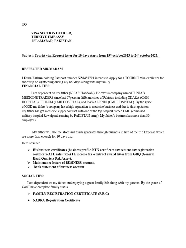 Uswa Fatima Visa Request | PDF Uswa Fatima Visa Request | PDF