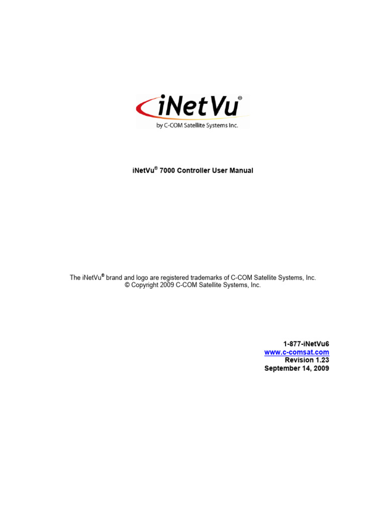 iNetVu 7000 Controller Manual Rev 1.23 | PDF