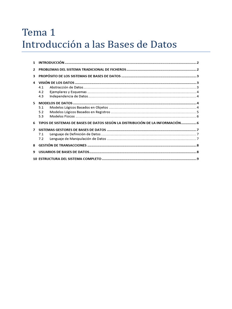 Introducción A Las Bases de Datos | PDF