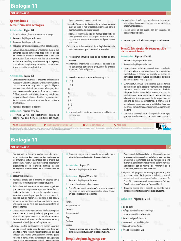 BI11 U3 Solucionario | PDF | Contaminación | Patrimonio de la Humanidad