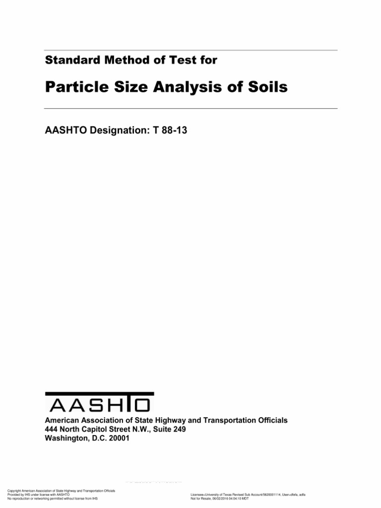 Aashto T88 | PDF