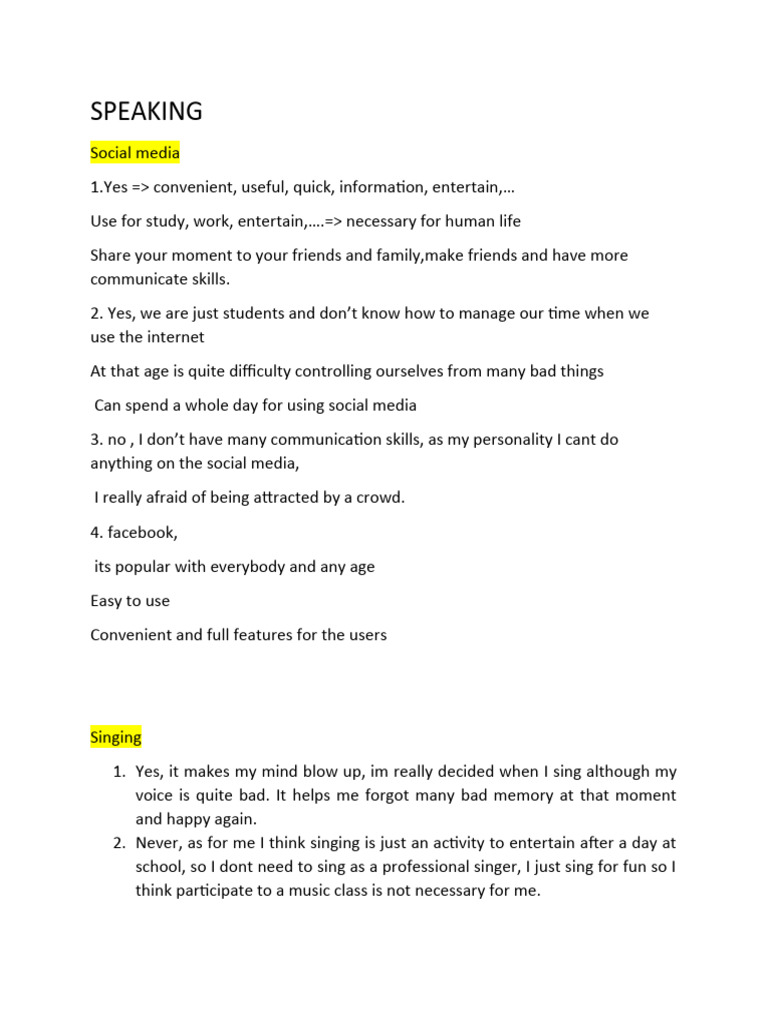 Speaking 2 | PDF Speaking 2 | PDF
