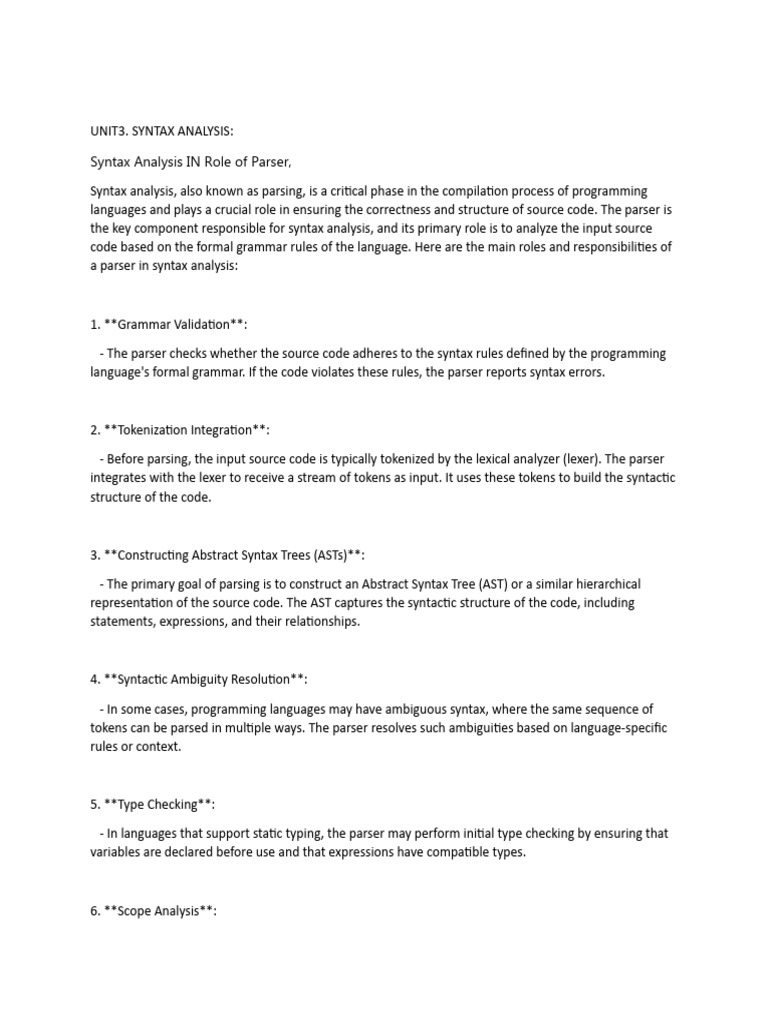 Compiler Construction CHAPTER 3 | PDF | Parsing | Implementation