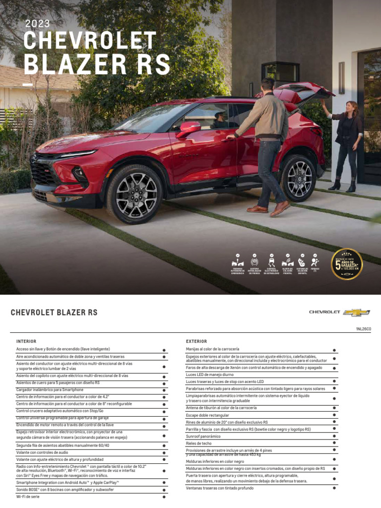 2023 Ficha Tecnica Blazer | PDF | Airbag | Sistema de freno antibloqueo