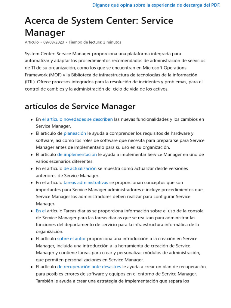 Guía Completa de System Center: Service Manager | PDF | Servidor SQL de ...