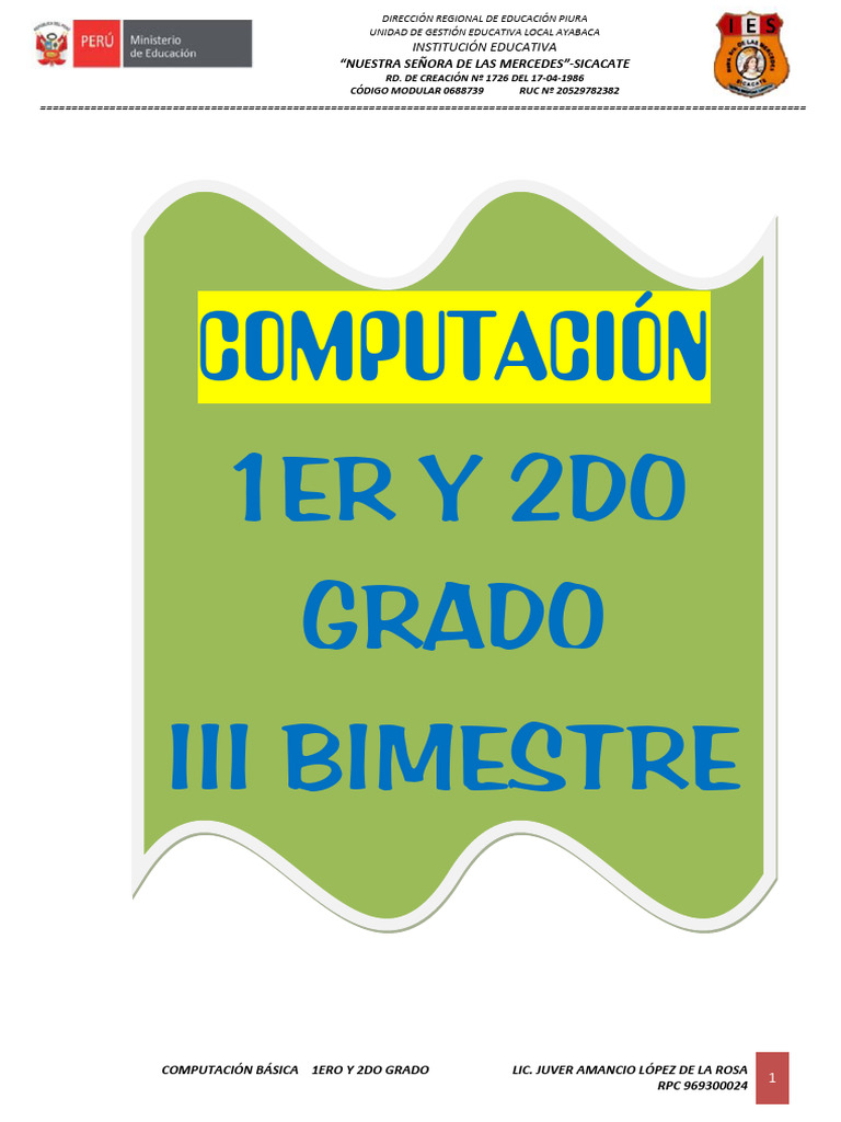 Dokumen - Tips - Computacion 1 Ero y 2do Grado | PDF