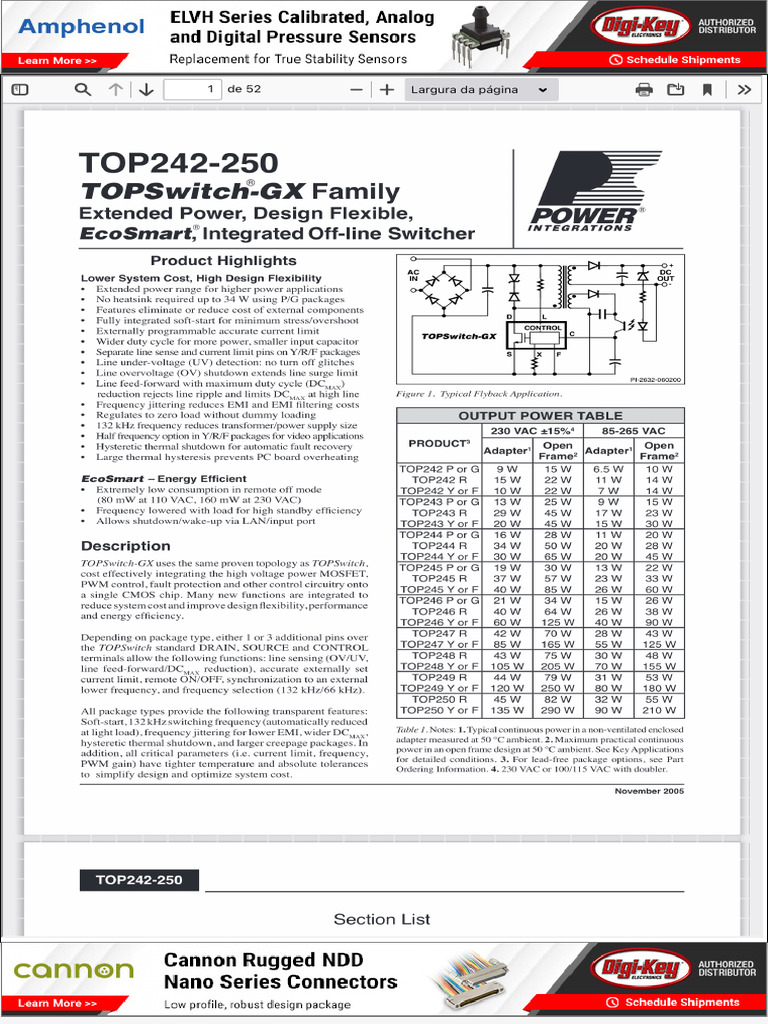 TOP244P Datasheet | PDF | Computers | Technology & Engineering