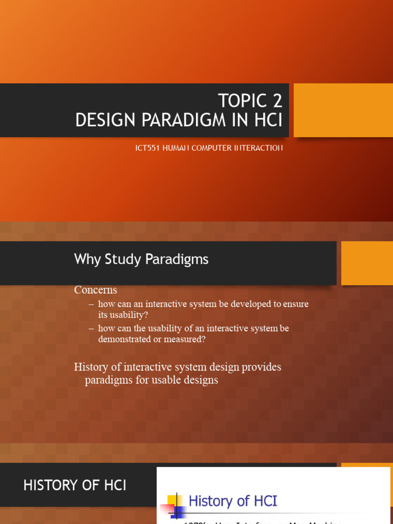 Topic 2 - Design Paradigm in Hci | PDF