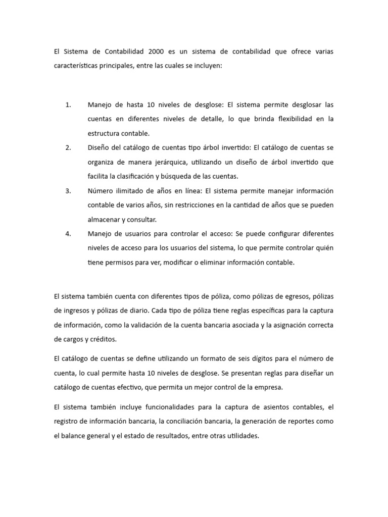 Sistema de Contabilidad GL 2000 | PDF