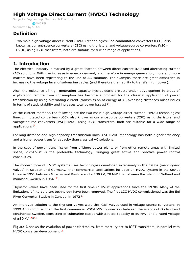 High Voltage Direct Current HVDC Technology 6 | PDF