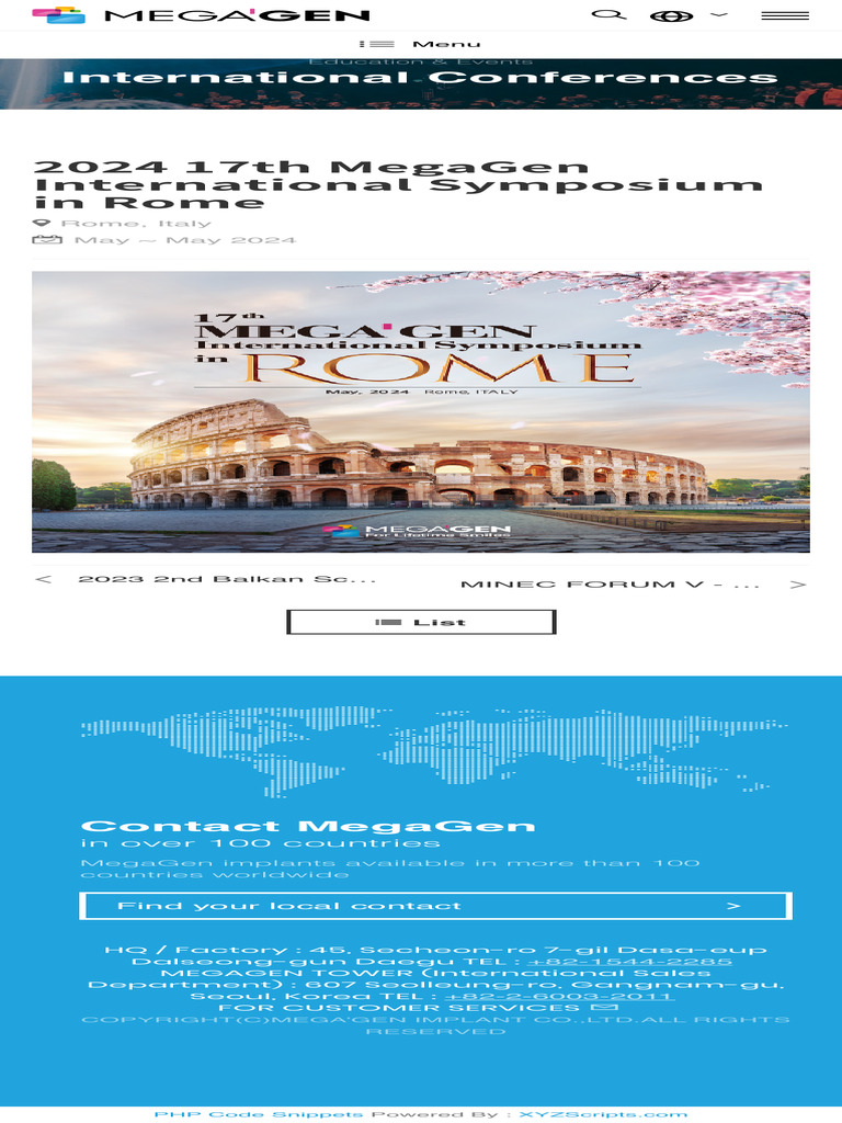 2024 17th MegaGen International Symposium in Rome - MEGAGEN IMPLANT | PDF