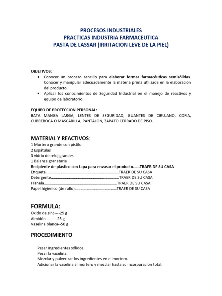 Pasta de Lassar | PDF