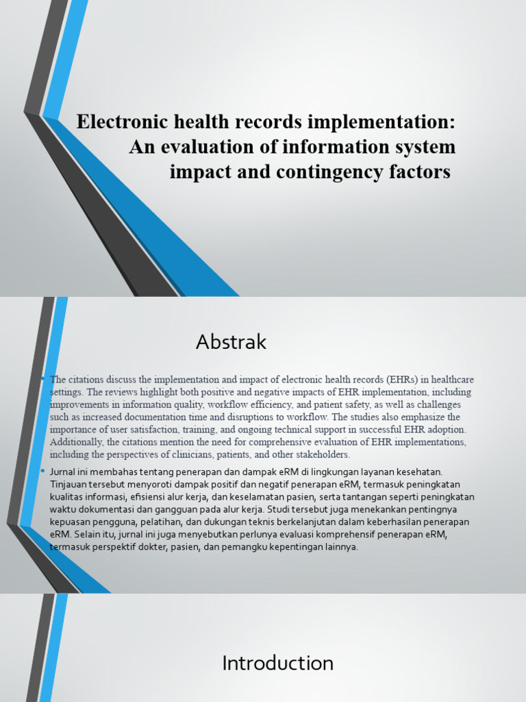 Electronic Health Records Implementation | PDF | Electronic Health ...