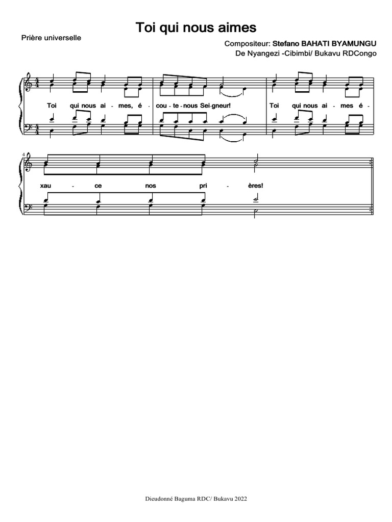 Toi Qui Nous Aimes | PDF