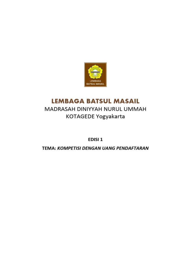 Rumusan BM-1 Nurulummah Yk | PDF