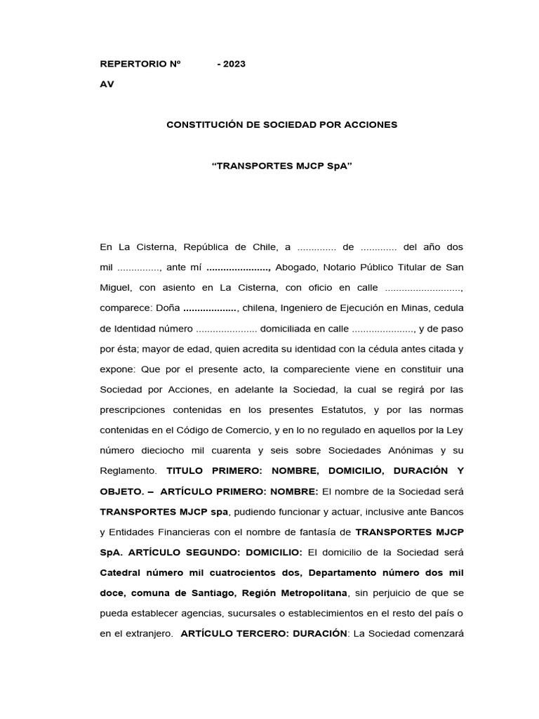 FORMATO CONSTITUCION SOC | PDF | Bancos | Cheque