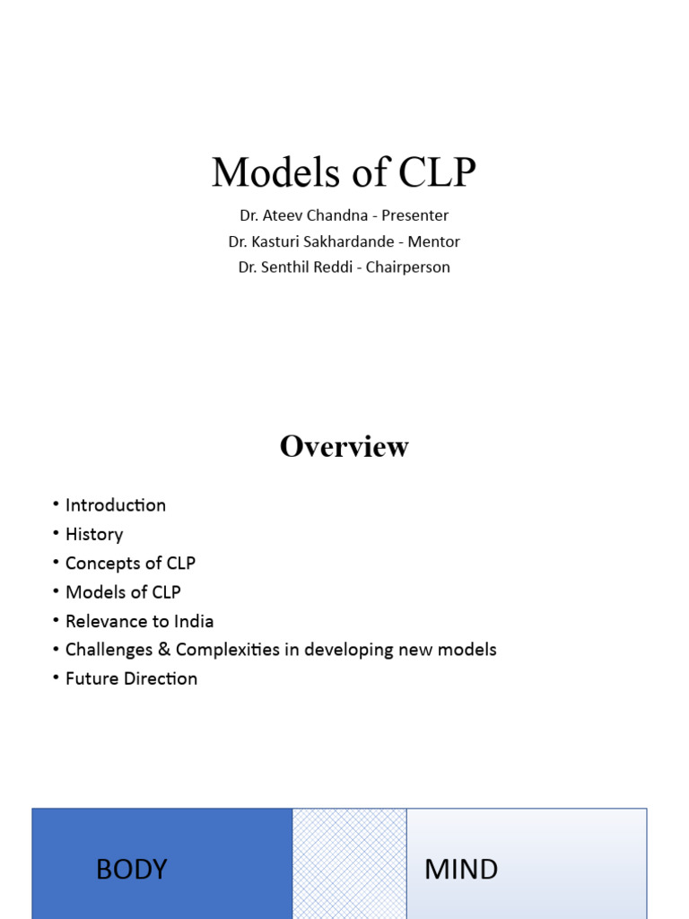 CLP Models Final | PDF | Psychiatry | Mental Disorder