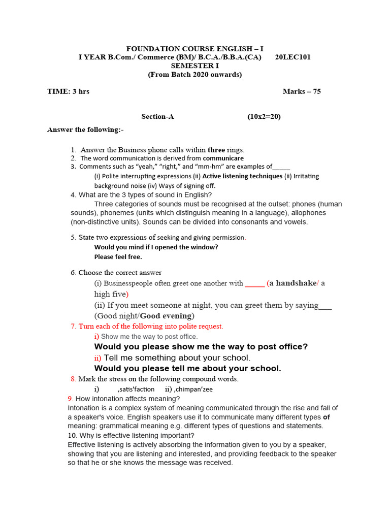 English Foundation Course Overview | PDF | Language Arts & Discipline ...