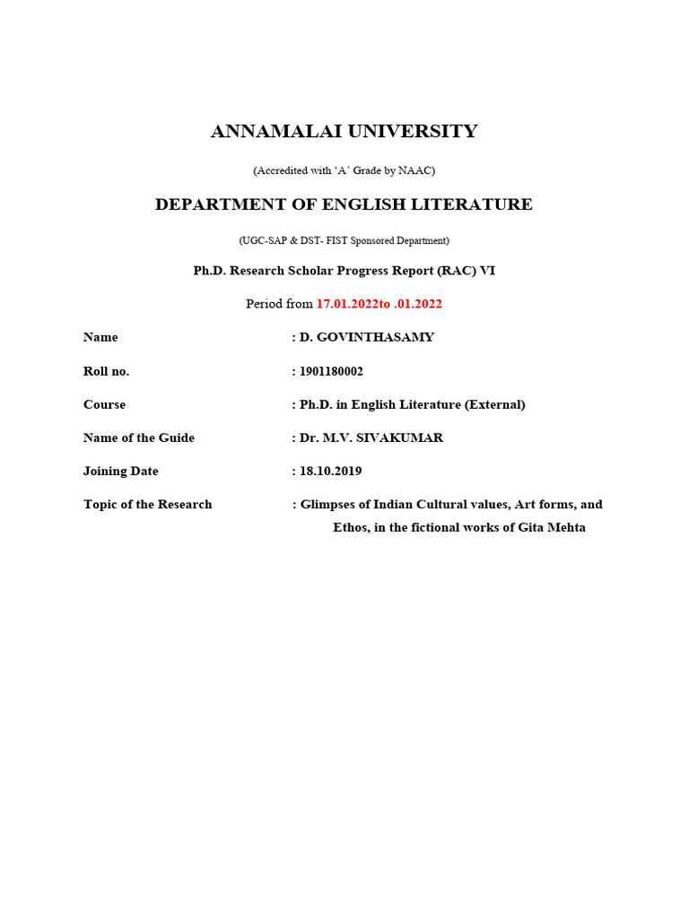 Rac 6 | PDF | Thesis | Doctor Of Philosophy