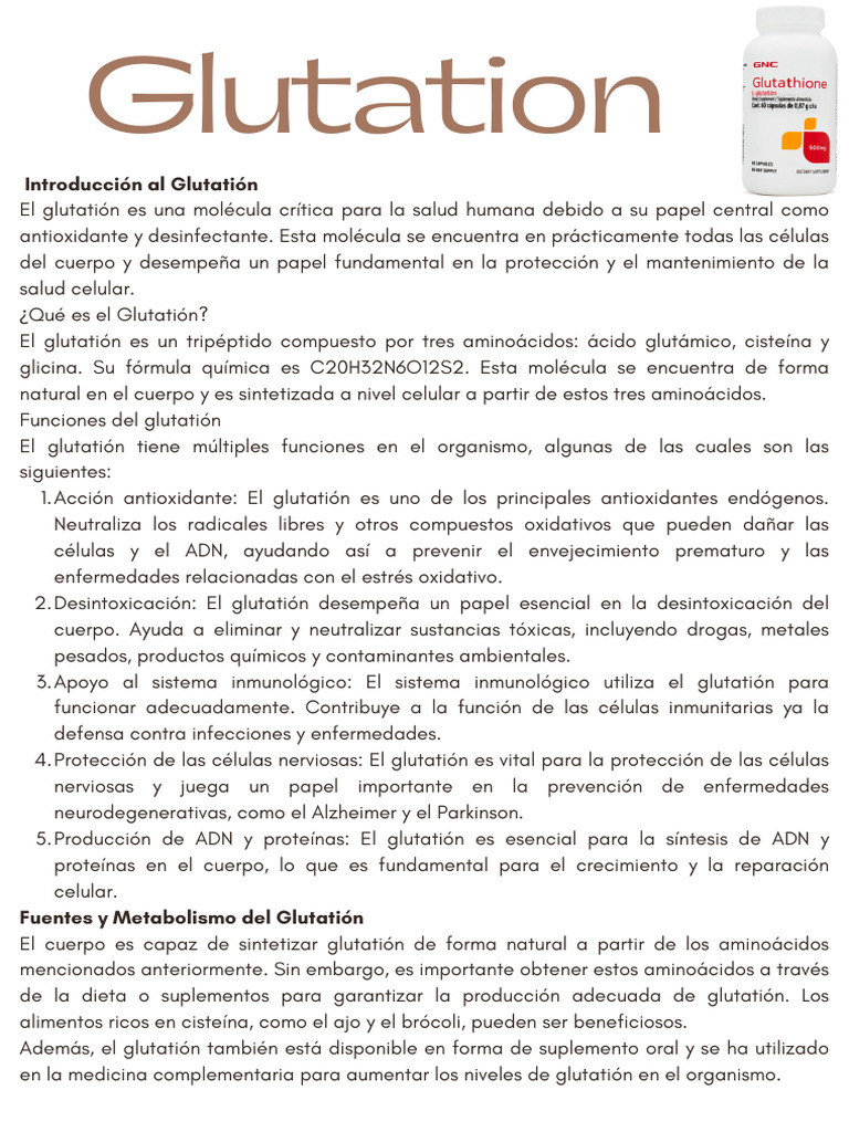 Glutation | PDF | Glutatión | Antioxidante