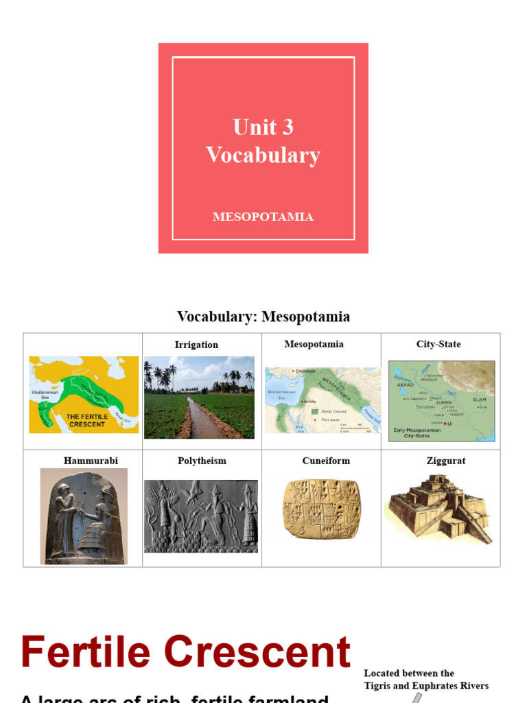 Unit 3 Vocabulary (Mesopotamia) | PDF