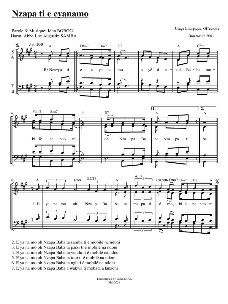 Nzapa Ti e Eyanamo - John Bobog - Harm - Abbé Luc Samba | PDF