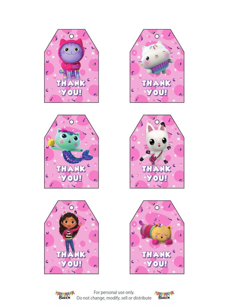 Gabby's Dollhouse Favor Tags | PDF