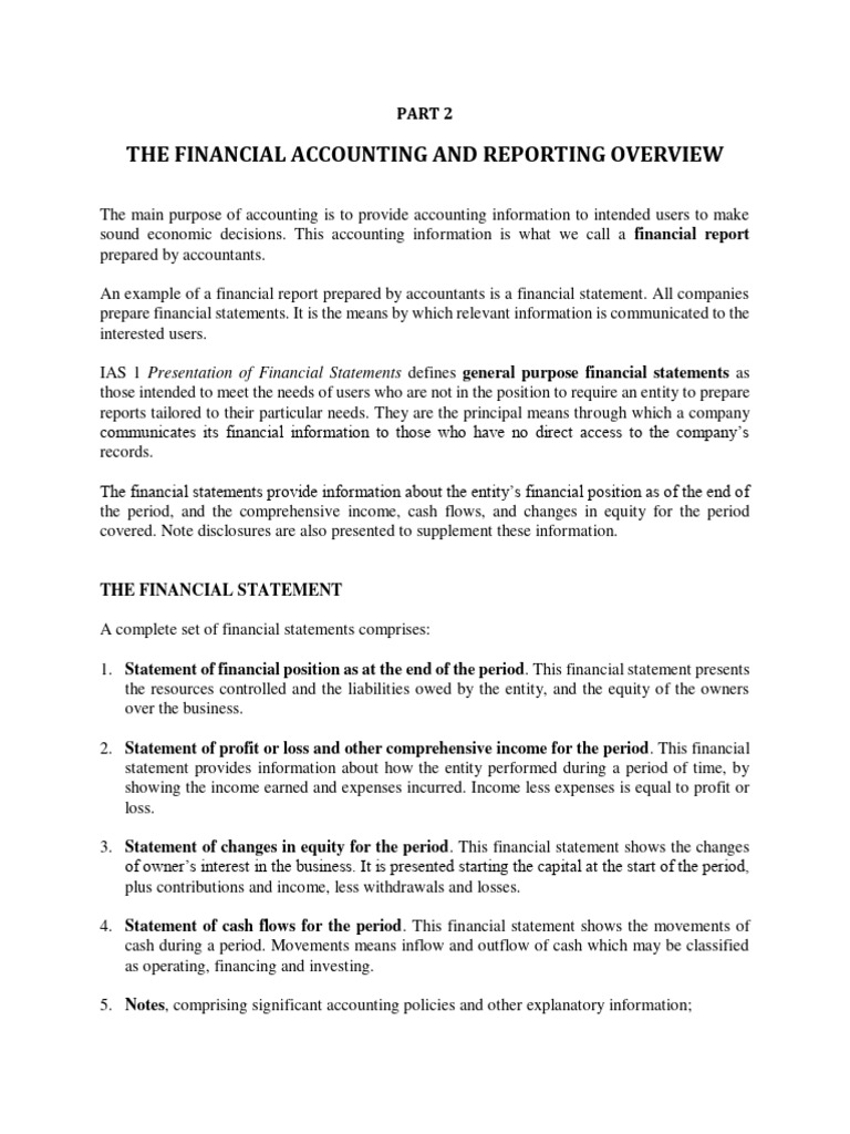 PART 2 - Financial Accounting and Reporting Overview | PDF | Financial ...