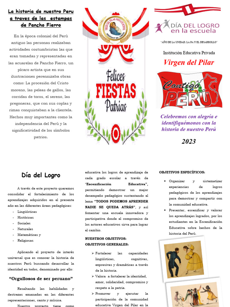 triptico dia del logro 2023 | PDF | Perú