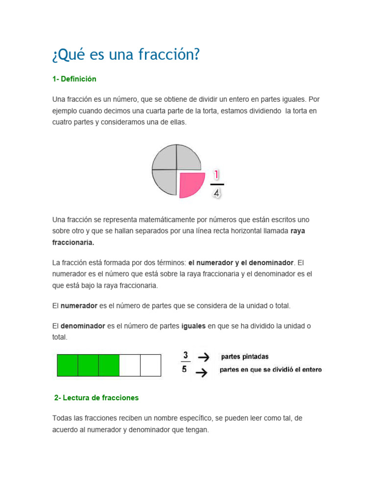 Qué es una fracción | PDF | Matemática Elemental | Aritmética