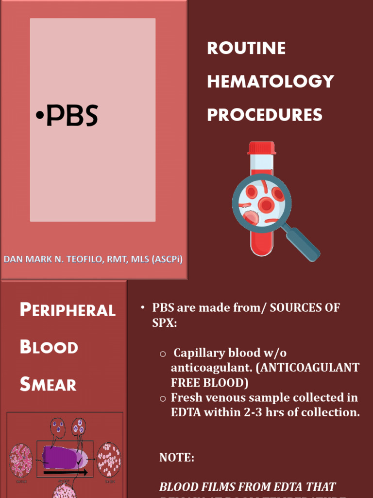 Peripheral Blood Smear | PDF
