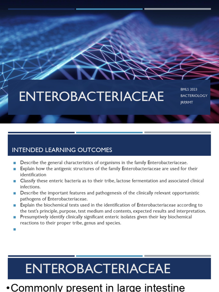 ENTEROBACTERIACEAE | PDF | Medical Specialties | Microbiology