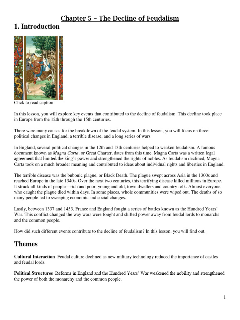 TCI Chapter 5 The Decline of Feudalism | PDF