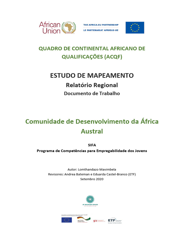 Sadc Acqf Mapping 2020 Final Web Portugues | PDF