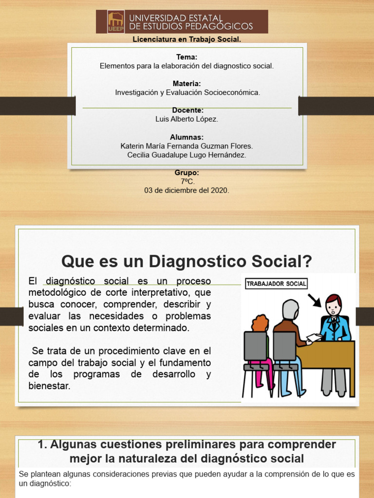 Diagnóstico Social | PDF | Trabajo Social | Conocimiento