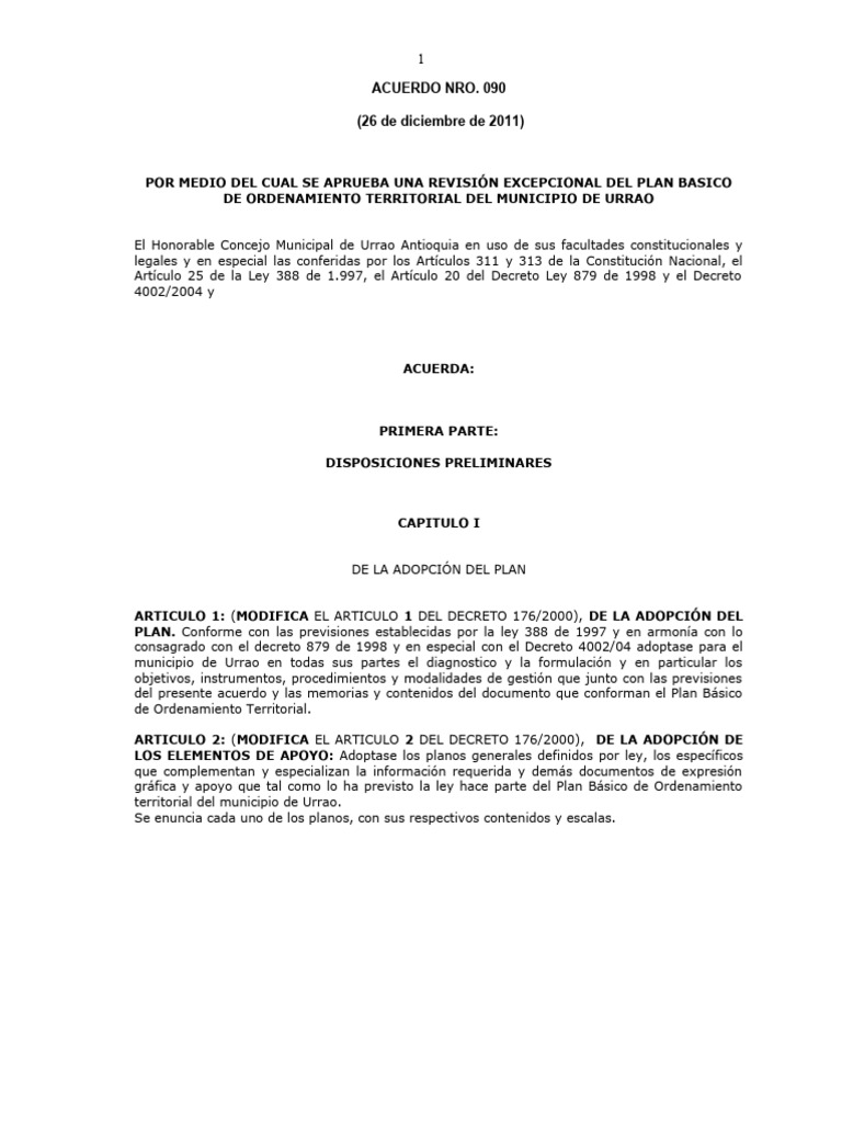 ACUERDO PBOT FINAL - Diagnóstico | PDF