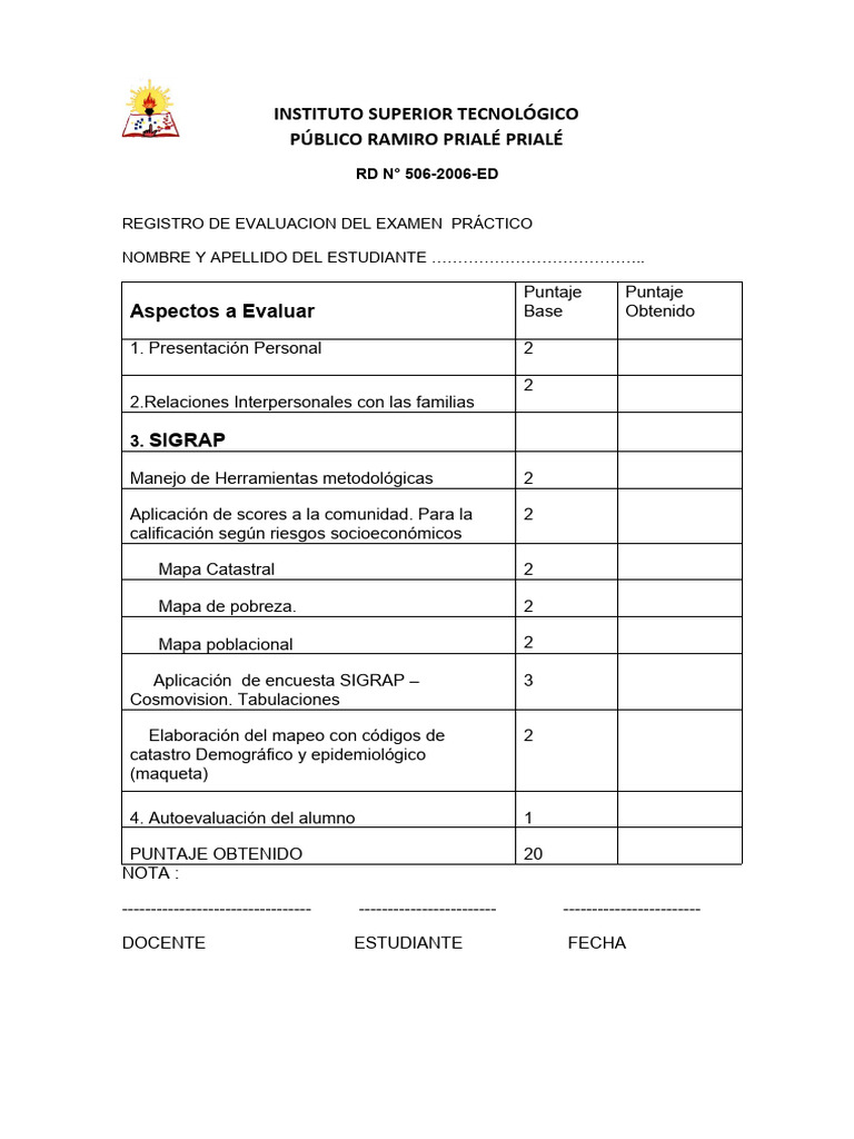 Formatos de Evaluacion | PDF | Evaluación