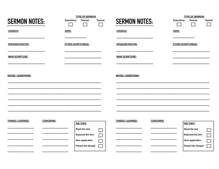 Sermon Notes | PDF | Expository Preaching | Sermon
