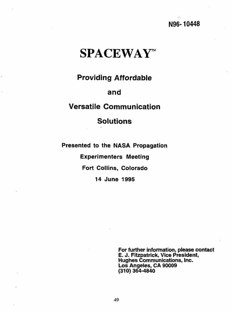 Spaceway : Providing Affordable and Versatile Communication Solutions | PDF