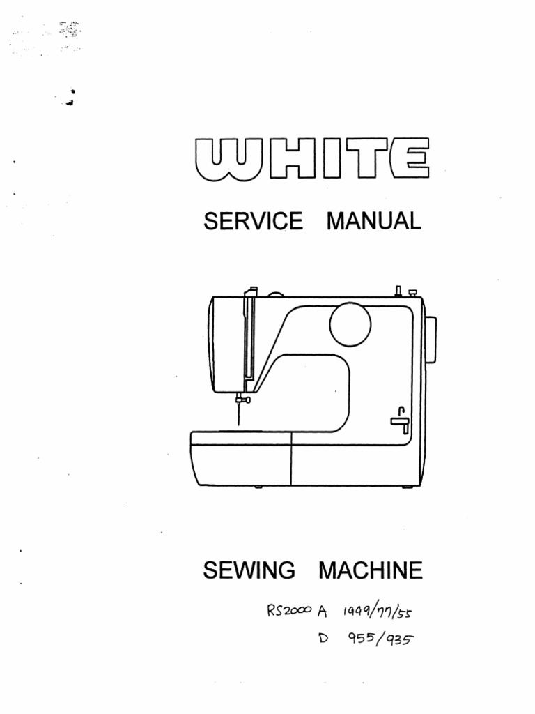 White RS2000 A 1999-77-55 D955-935 SM | PDF | Sewing | Textile Arts