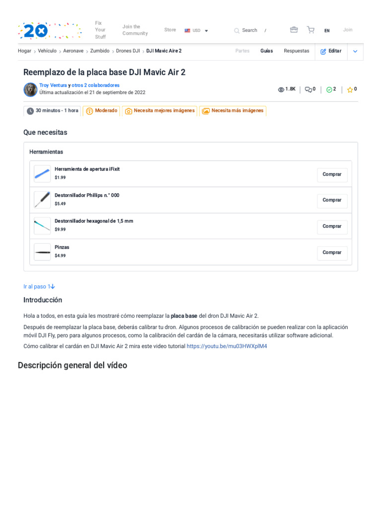 Reemplazo de La Placa Base DJI Mavic Air 2 - Guía de Reparación IFixit | PDF | Ingeniería ...