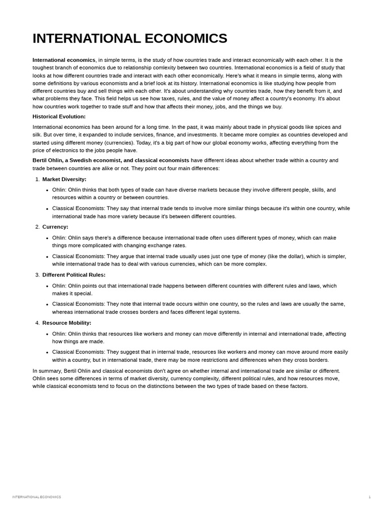 Introduction To International Economics | PDF | Economics ...